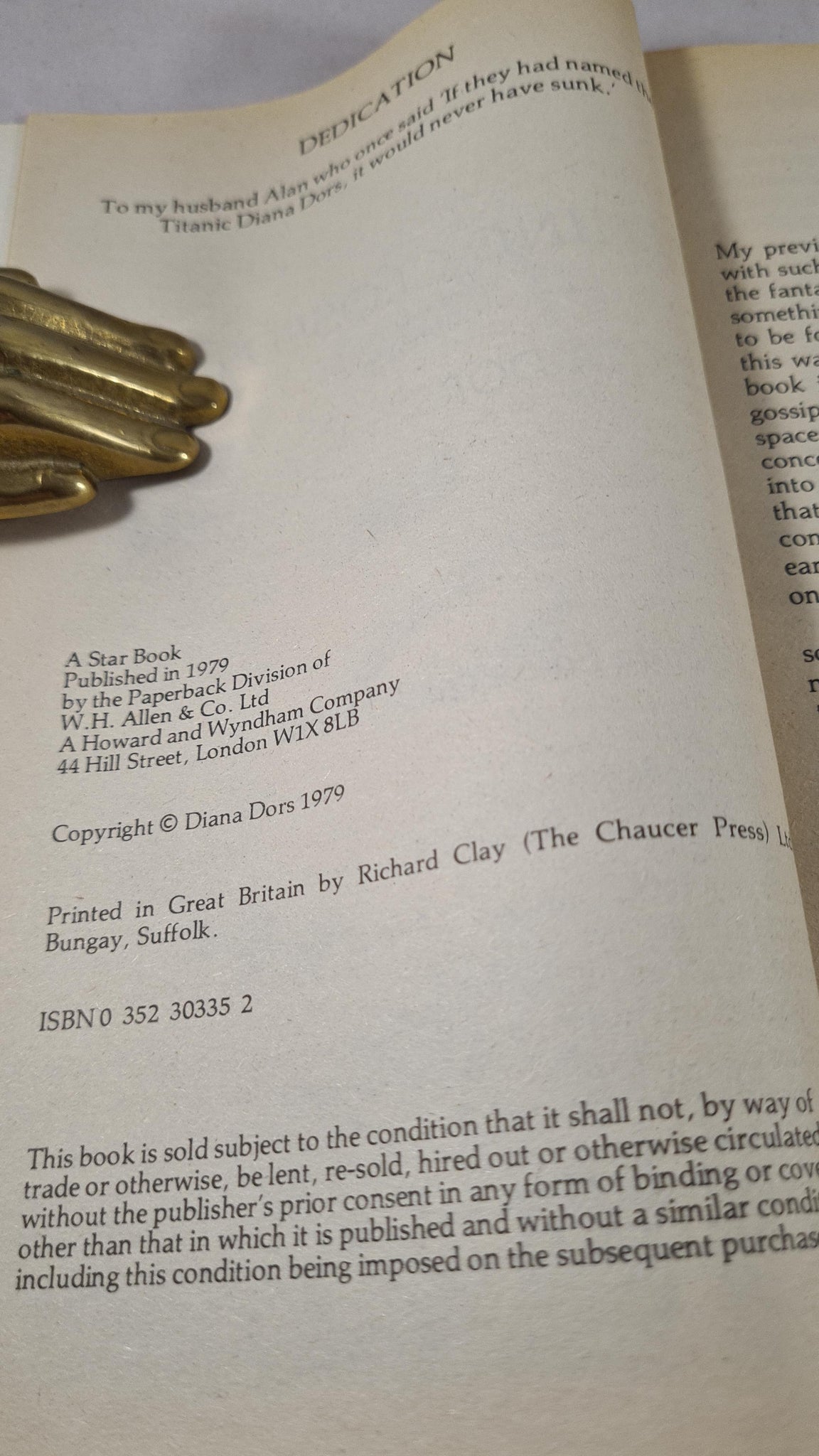 Diana Dors - Behind Closed Dors, Star Book, 1979, Paperbacks – Richard ...