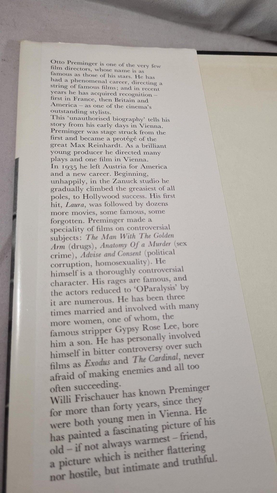 Willi Frischauer - Behind The Scenes of Otto Preminger, Michael Joseph ...