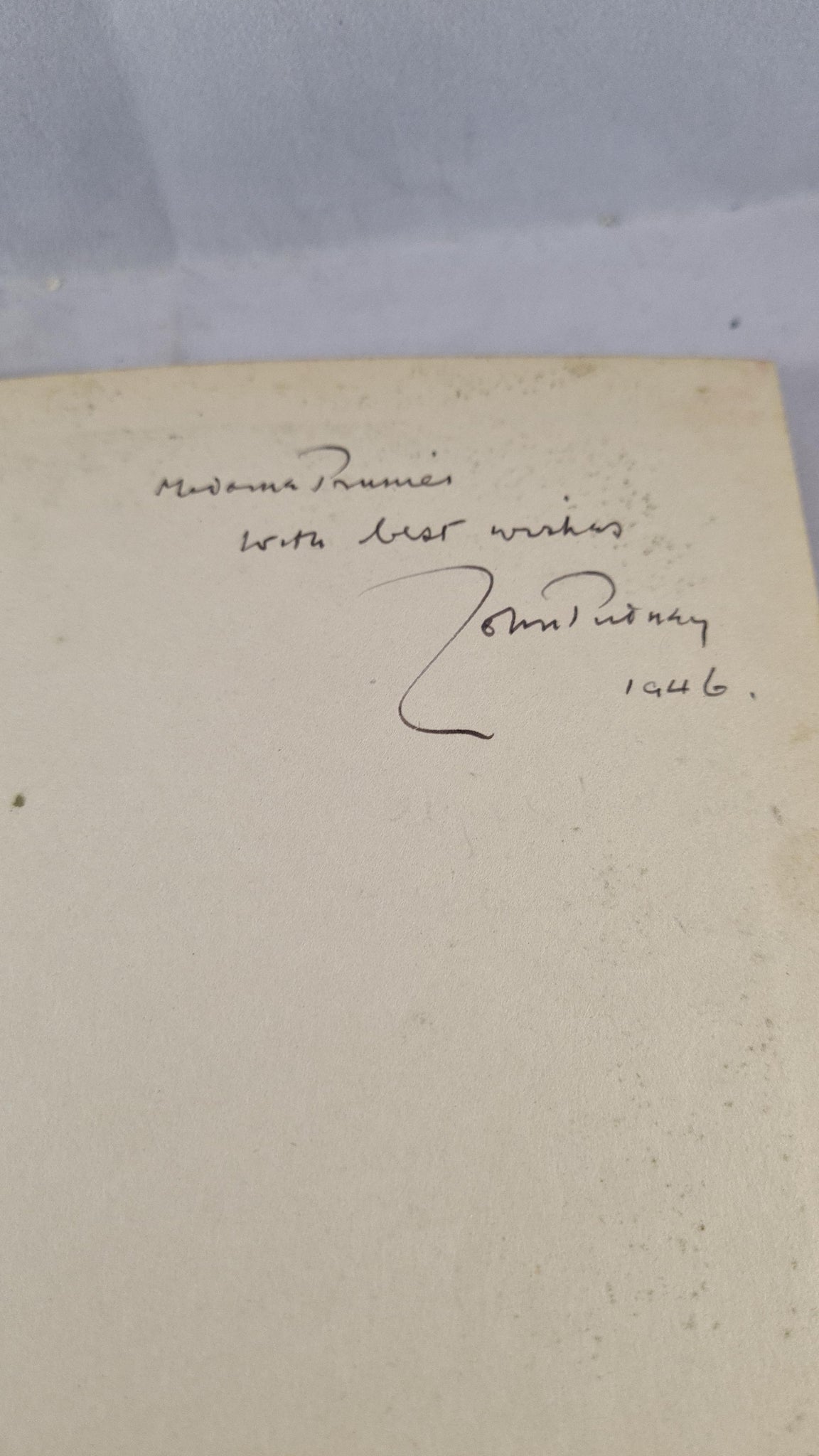 John Pudney - It Breathed Down My Neck, John Lane, 1946, Signed ...