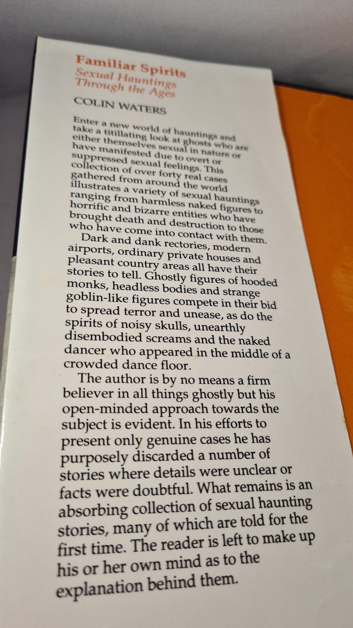 Colin Waters - Familiar Spirits, Robert Hale, 1993 – Richard Dalby's ...