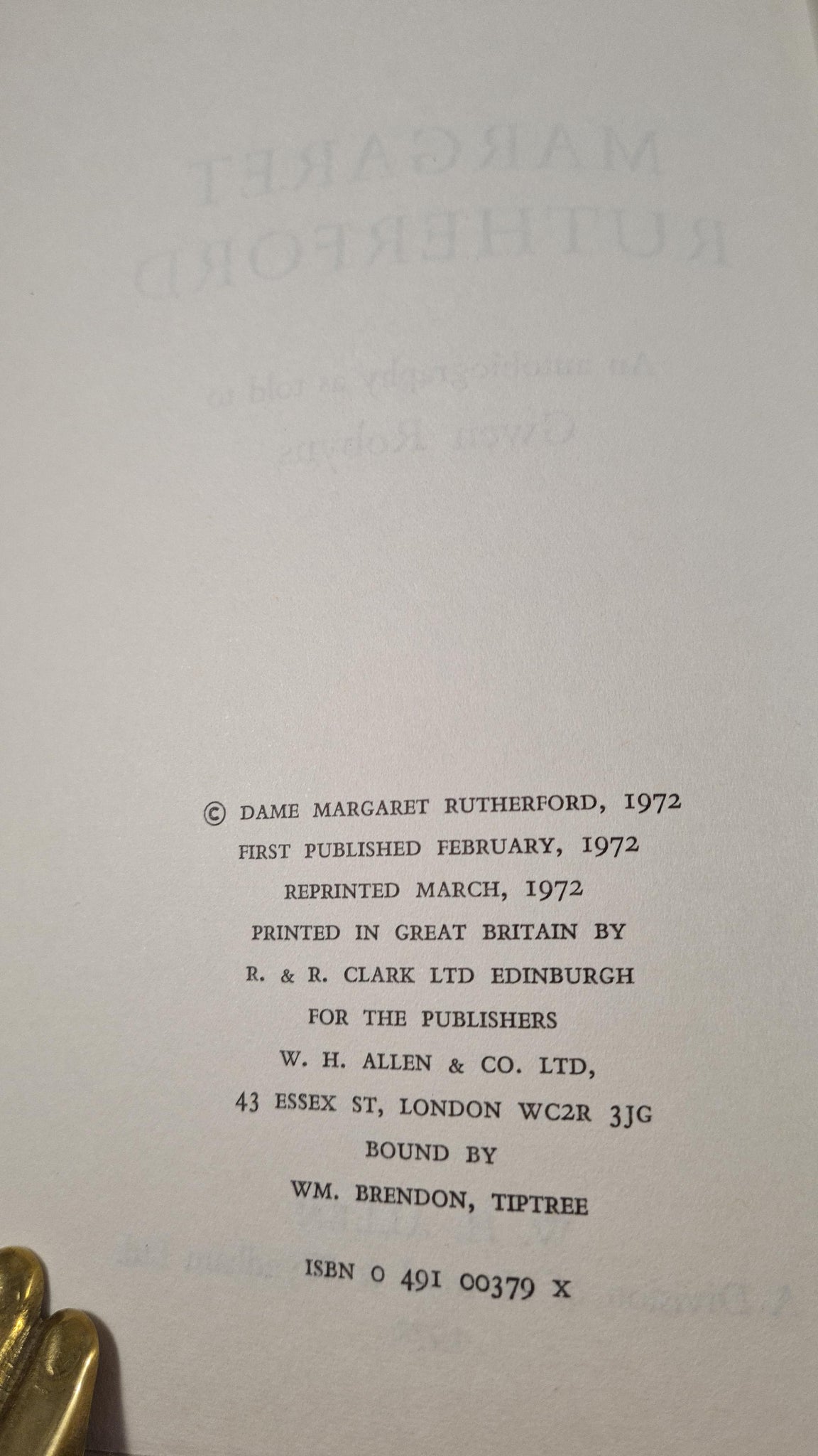 Gwen Robyns - Margaret Rutherford, W H Allen, 1972 – Richard Dalby's ...