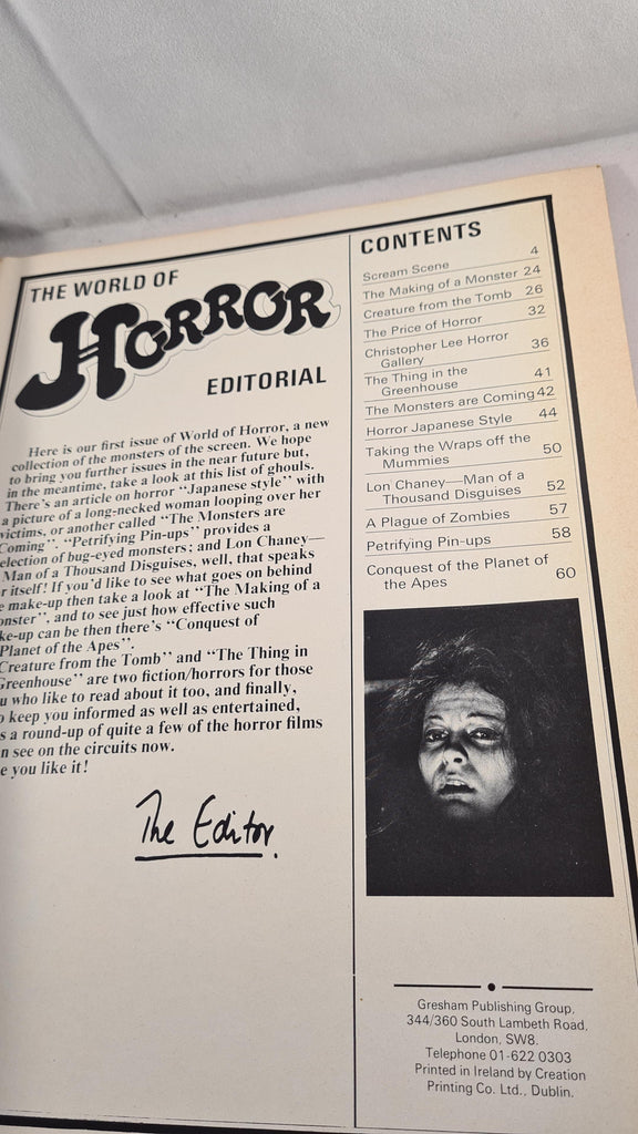 The World of Horror Number 1, First Issue – Richard Dalby's Library