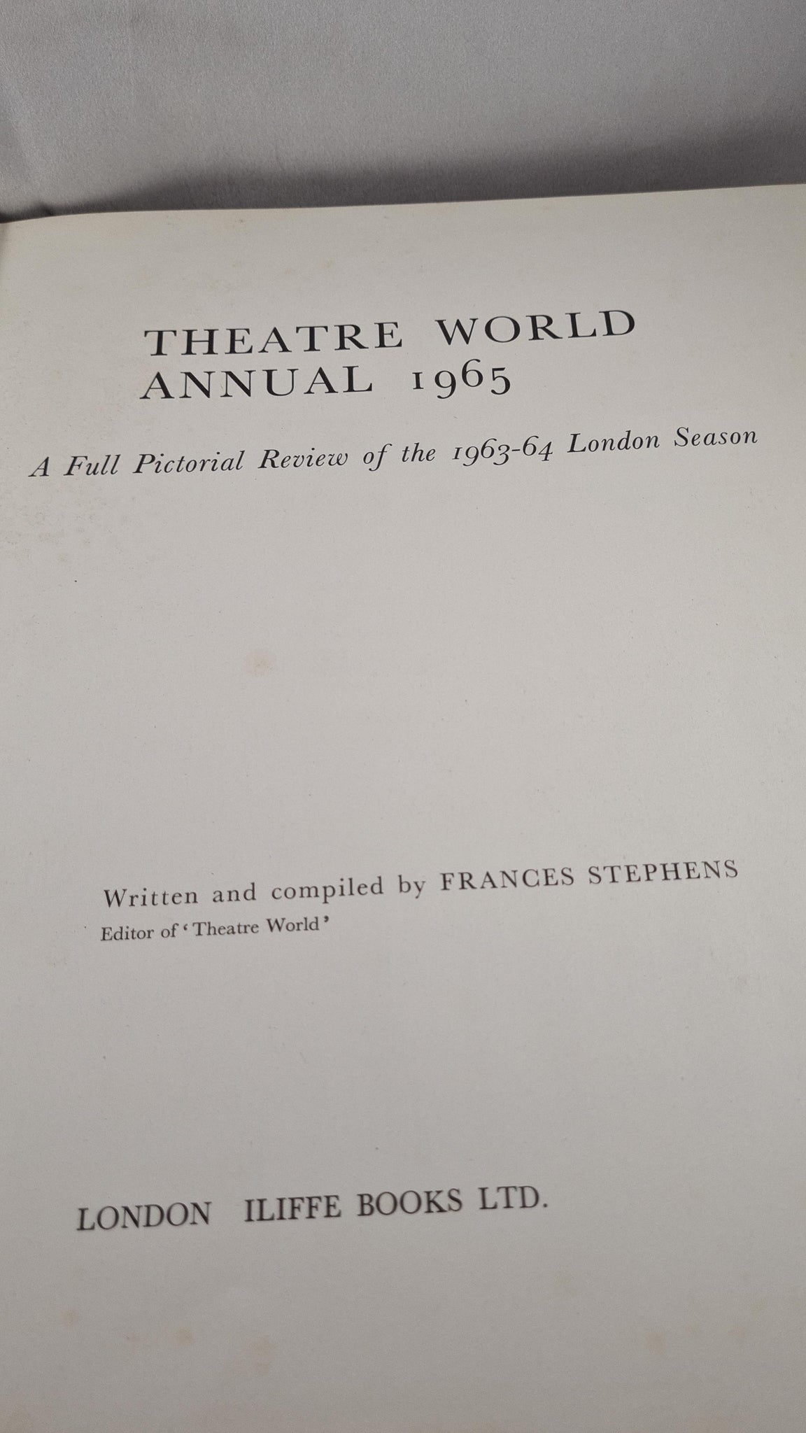 Frances Stephens - Theatre World Annual 1965 – Richard Dalby's Library