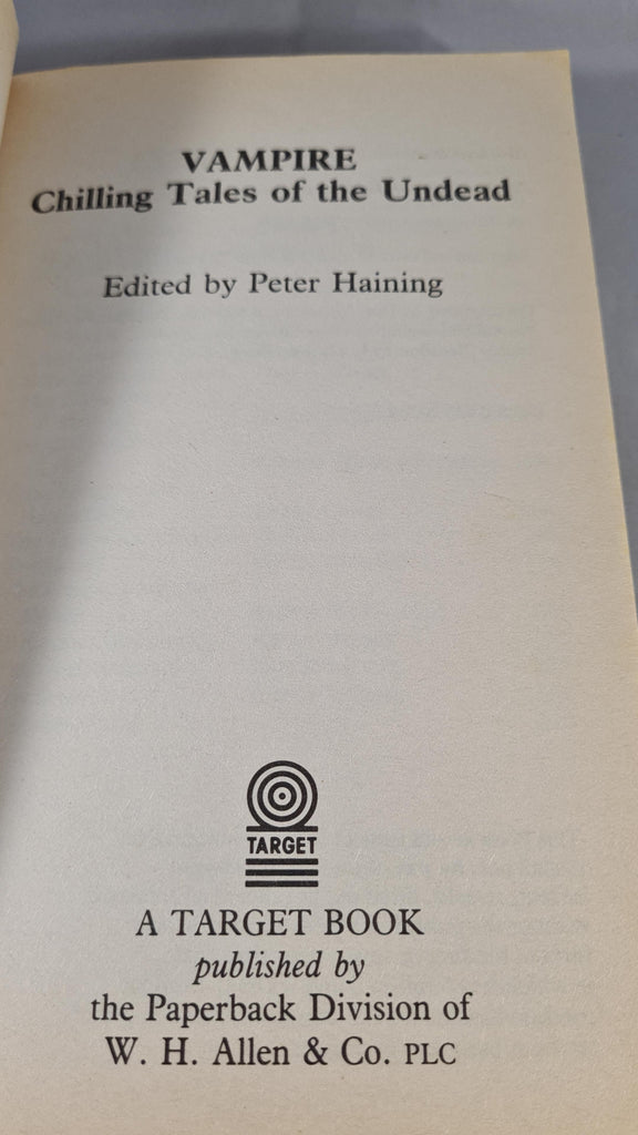 Peter Haining - Vampire, Target Books, 1985, Paperbacks – Richard Dalby ...