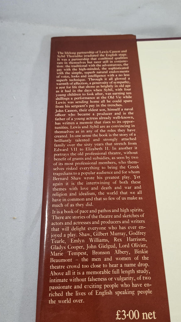 John Casson - Lewis & Sybil A Memoir, Collins, 1972, First Signed x 2 ...