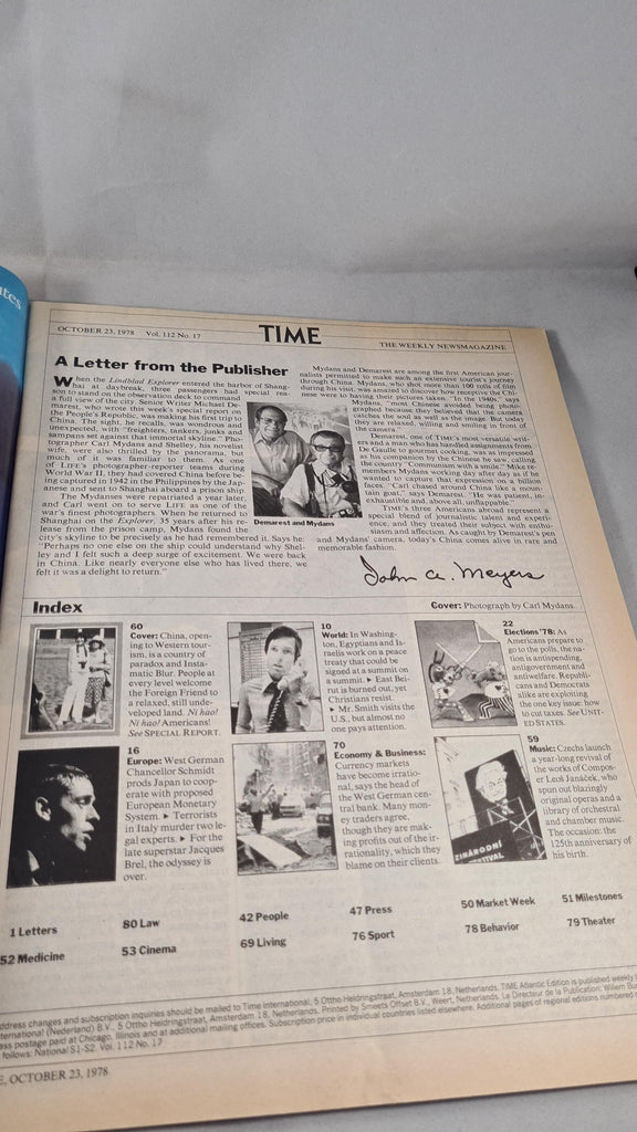 Time - The Weekly Newsmagazine Volume 112 Number 17 October 23 1978 ...