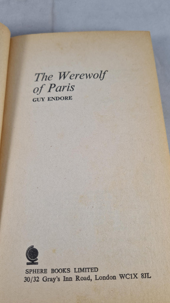 Guy Endore - The Werewolf of Paris, Sphere Books, 1974, Paperbacks ...