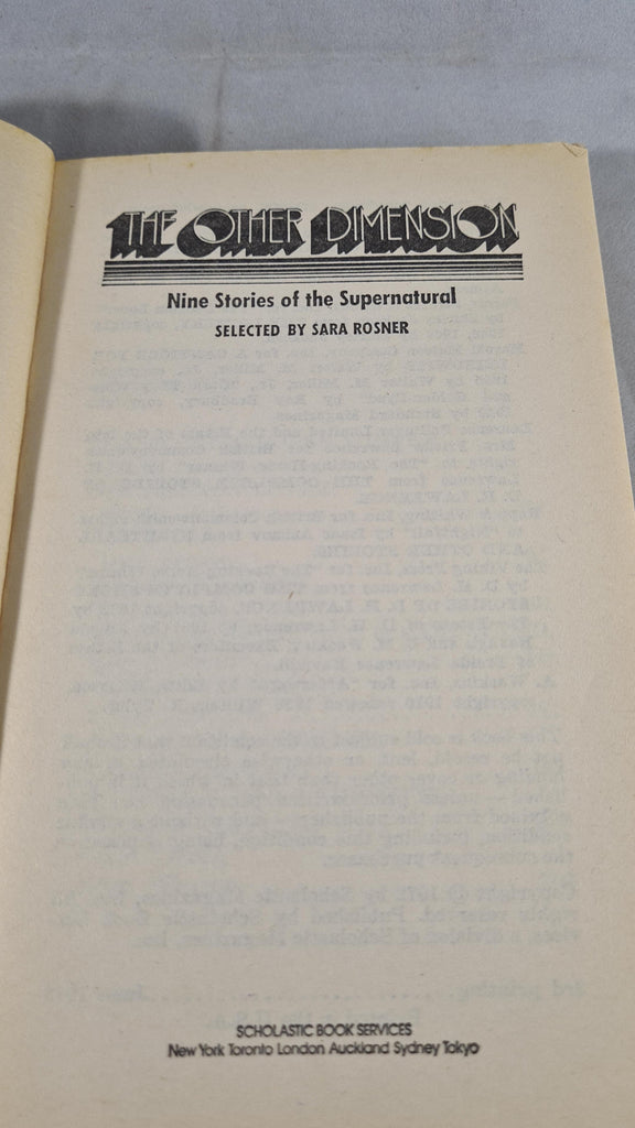 Sara Rosner - The Other Dimension, Scholastic Book, 1973, Paperbacks ...