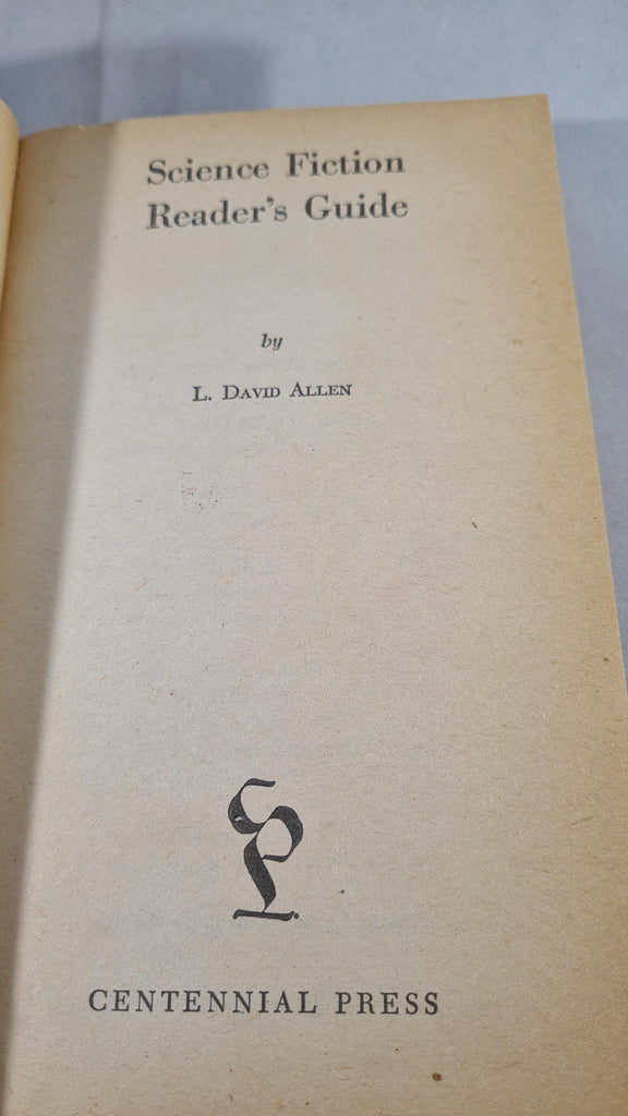 L David Allen - Science Fiction Reader's Guide, Centennial, 1974, Pape ...