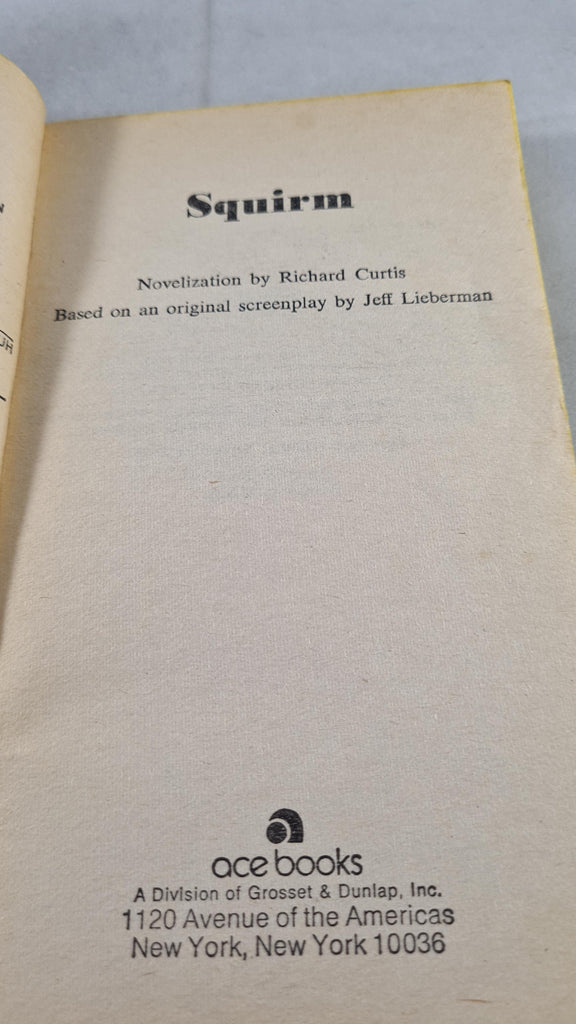 Richard Curtis - Squirm, Ace Books, 1976, Paperbacks – Richard Dalby's ...