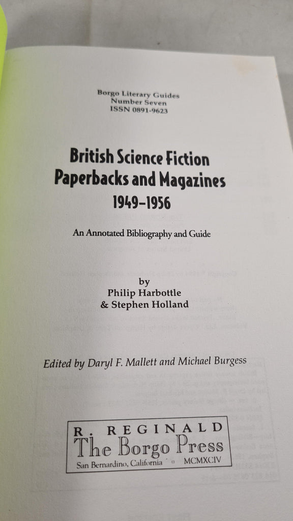 Philip Harbottle & Stephen Holland - British Science Fiction 1949-1956 ...