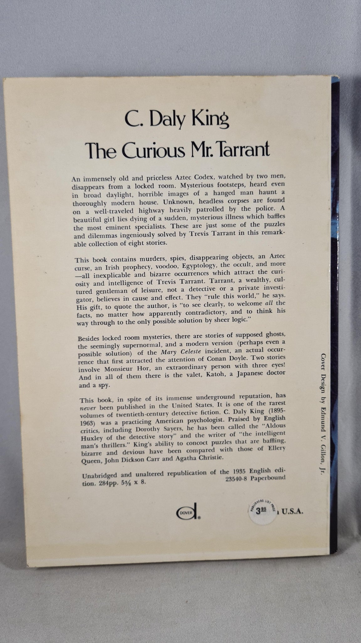 C Daly King - The Curious Mr Tarrant, Dover, 1977, Paperbacks – Richard ...