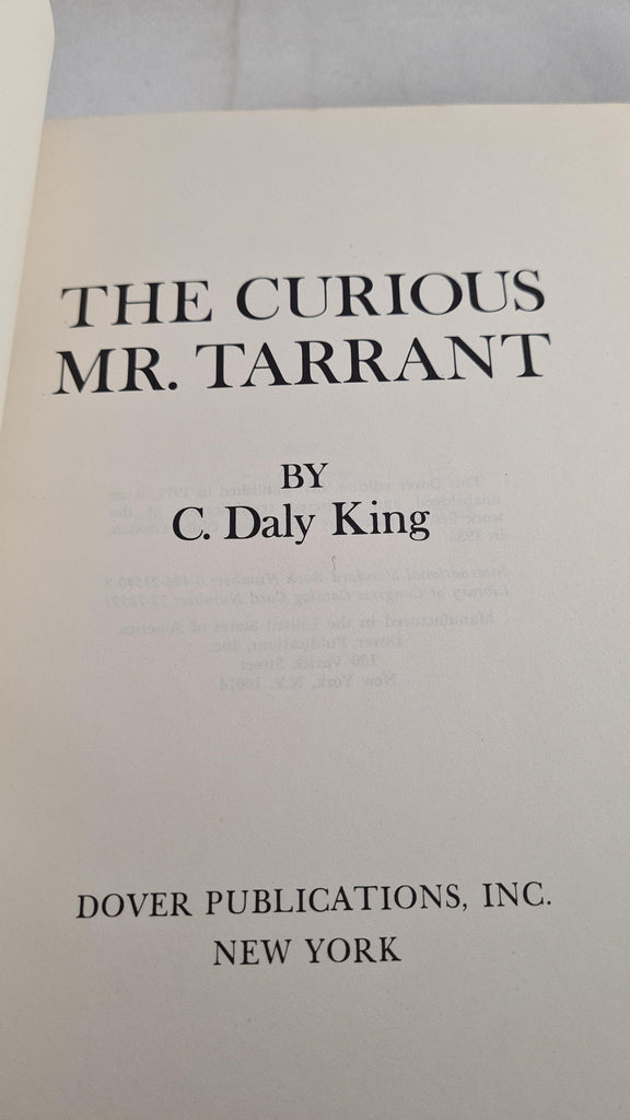 C Daly King - The Curious Mr Tarrant, Dover, 1977, Paperbacks – Richard ...