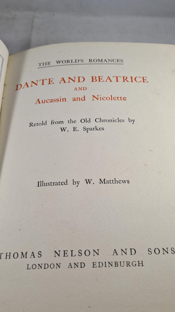 W E Sparkes - The World's Romances, Thomas Nelson – Richard Dalby's Library