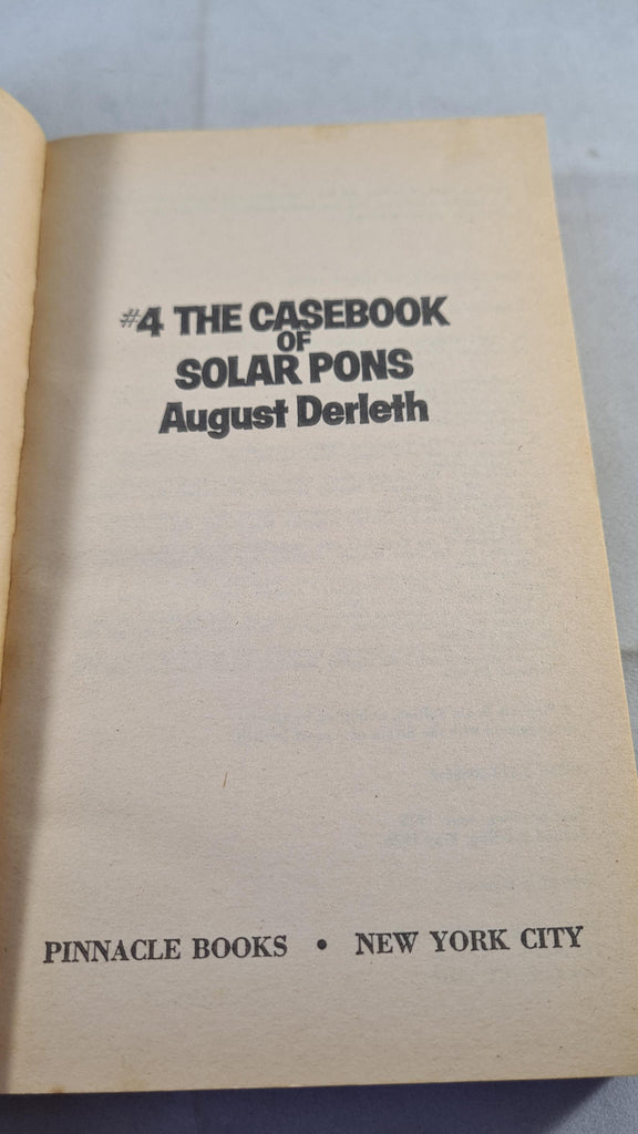 August Derleth - The Casebook of Solar Pons Number 4, Pinnacle, 1976 ...