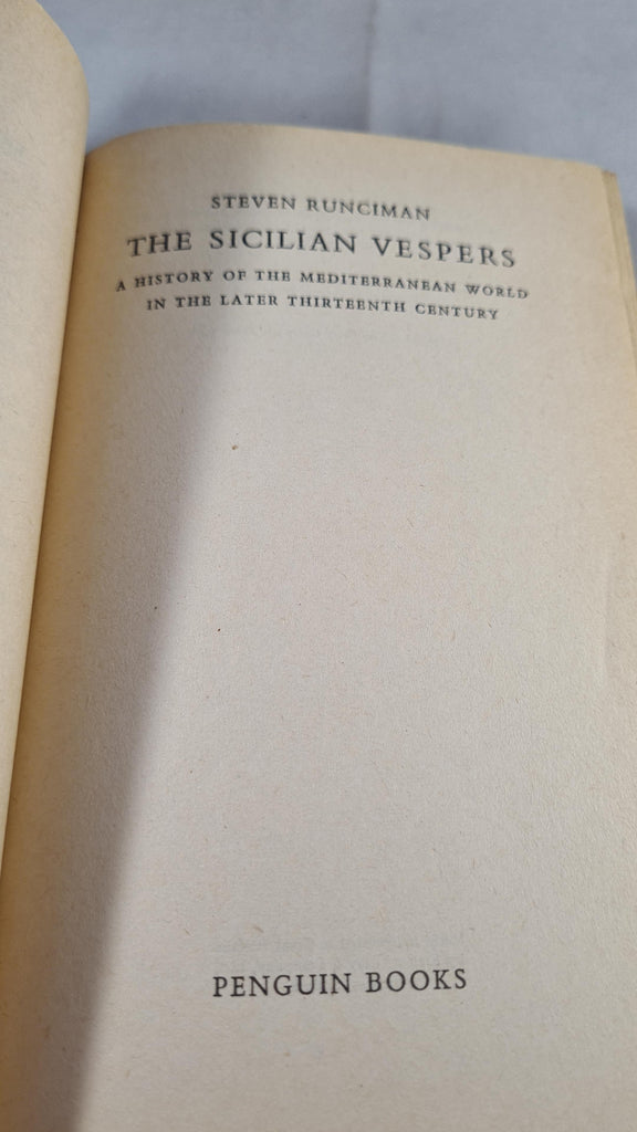 Steven Runciman - The Sicilian Vespers, Pelican Book, 1960, Paperbacks ...
