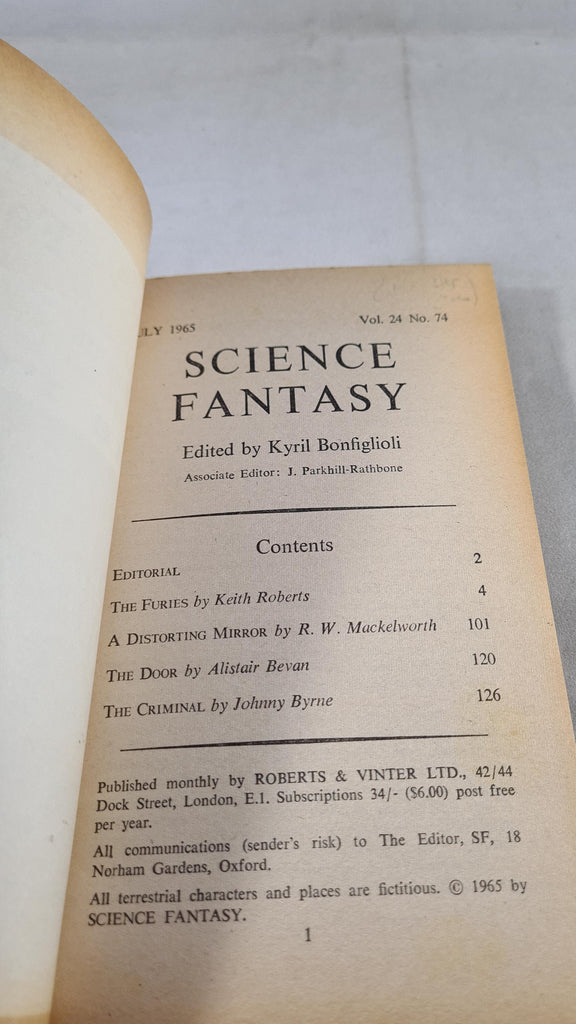 Keith Roberts - Science Fantasy Volume 24 Number 74 July 1965, Paperba ...