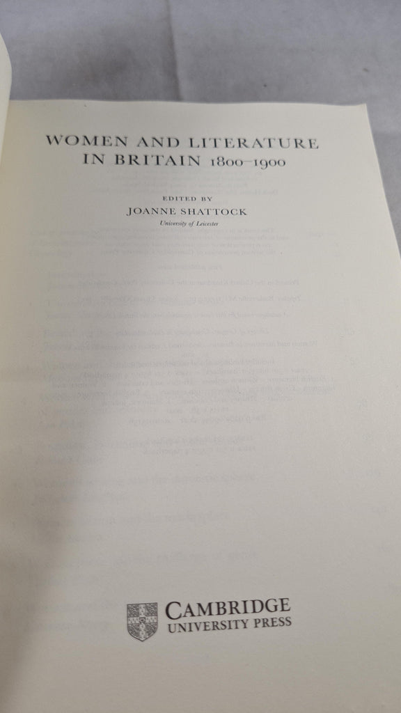 Joanne Shattock - Women & Literature in Britain 1800-1900, Cambridge ...