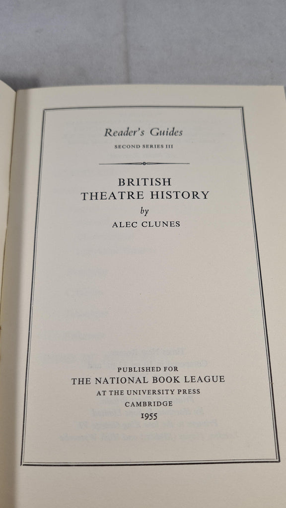 Alec Clunes - British Theatre History, National Book League, 1955 ...