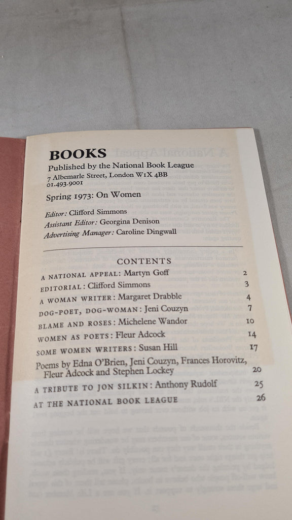 Books Magazine Spring 1973: On Women, National Book League, Number 11 ...