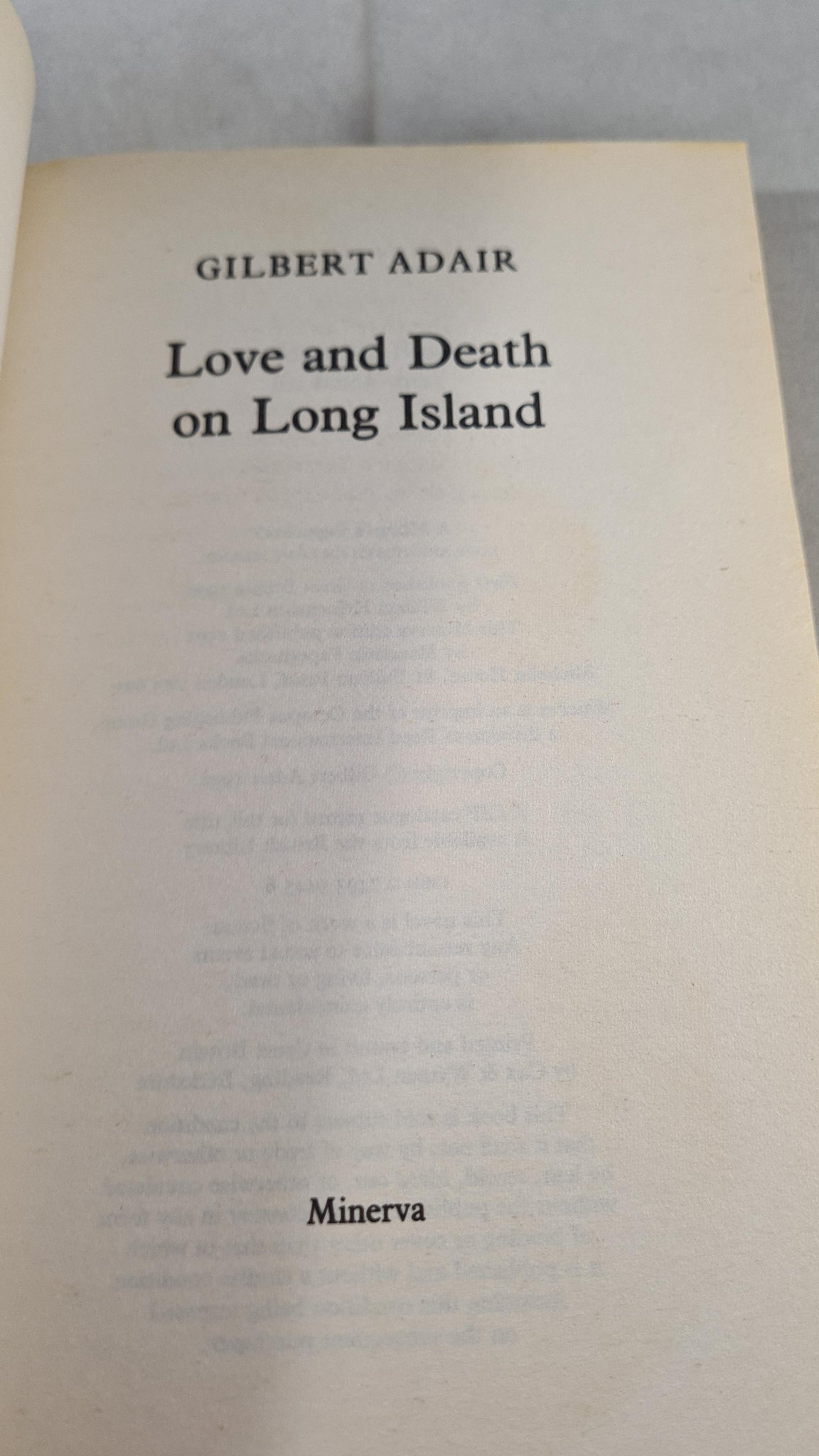 Gilbert Adair - Love and Death on Long Island, Minerva, 1991, Paperbac ...