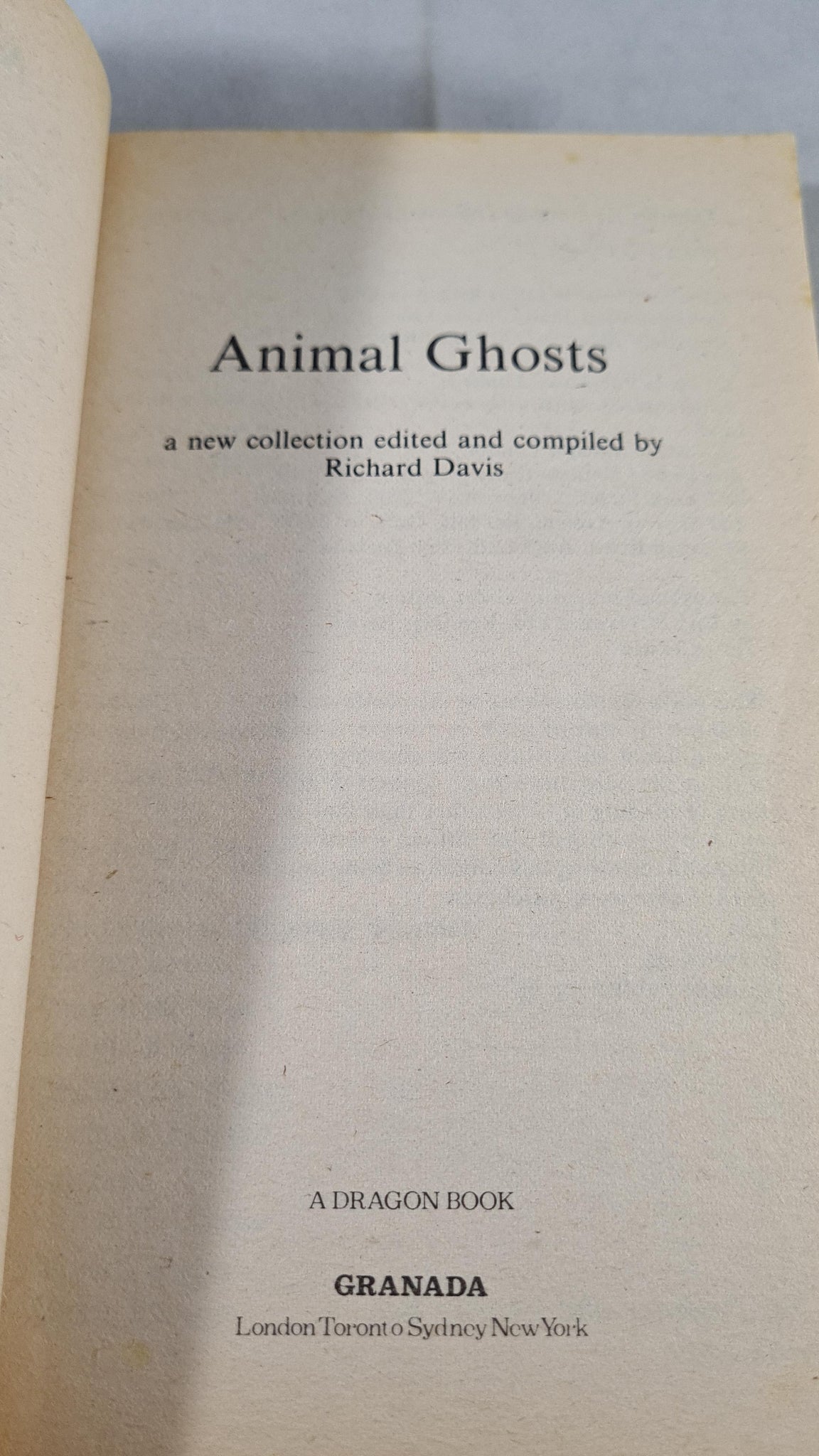 Richard Davis - Animal Ghosts, Granada, 1982, Paperbacks – Richard ...