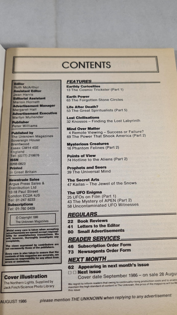 The Unknown - Exploring Strange Phenomena August 1986 – Richard Dalby's ...