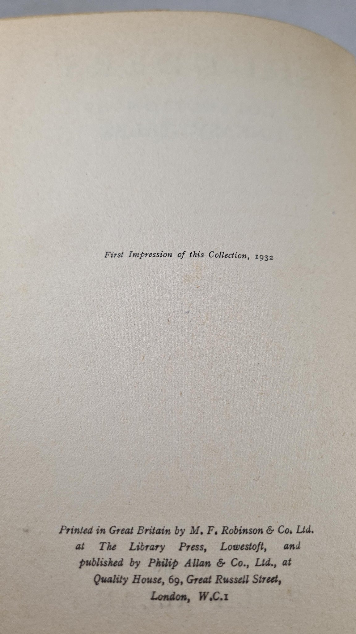 Shudders A Collection of Uneasy Tales, Philip Allan, 1932, First Impre ...
