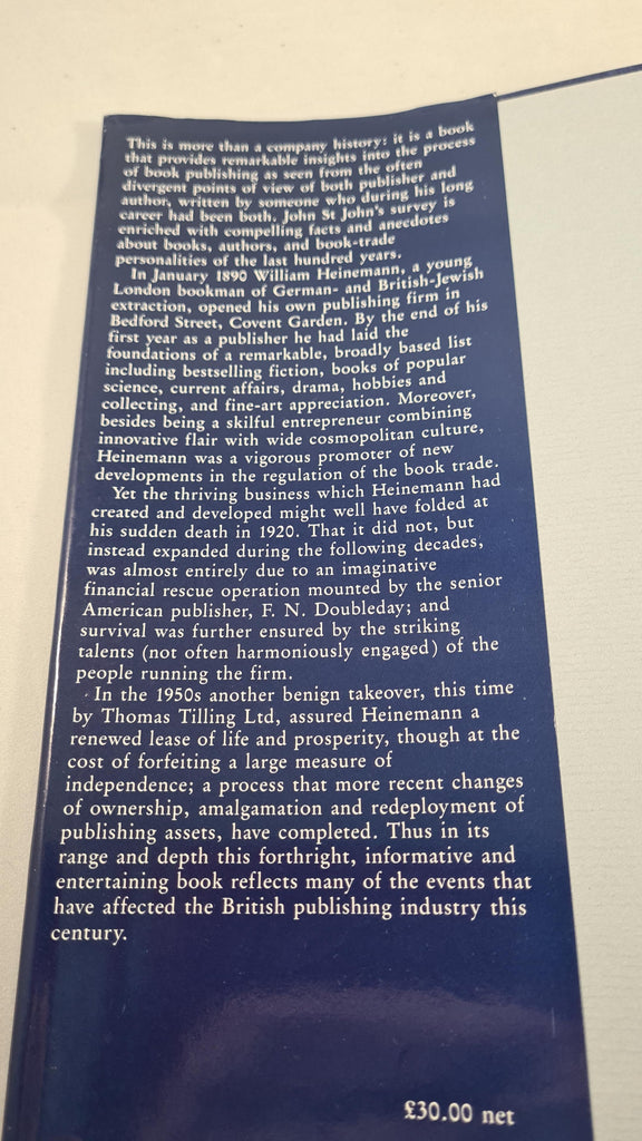 John St John - William Heinemann A Century of Publishing 1890-1990 ...