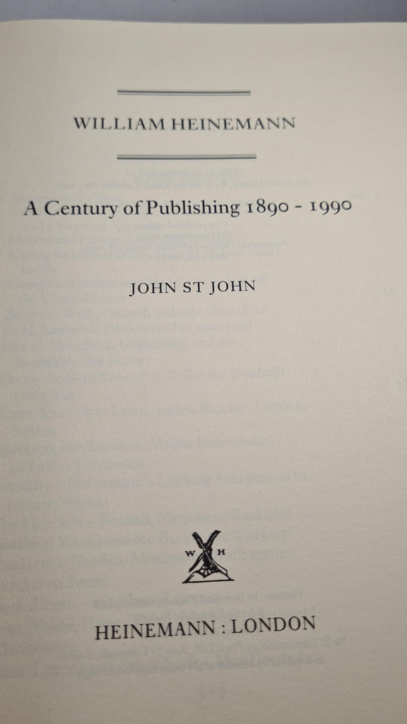 John St John - William Heinemann A Century of Publishing 1890-1990 ...