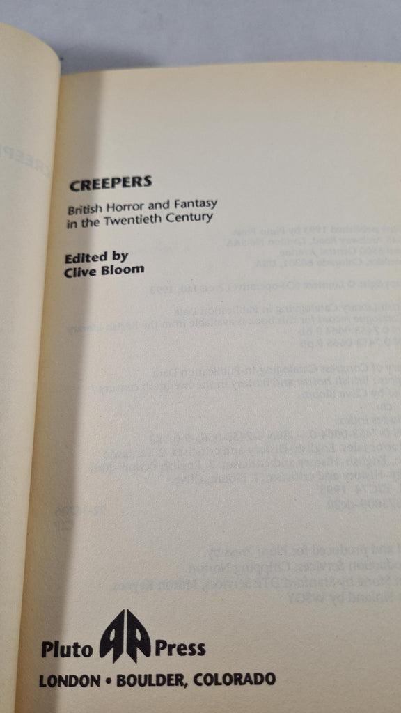 Clive Bloom - Creepers, Pluto Press, 1993, Paperbacks – Richard Dalby's ...
