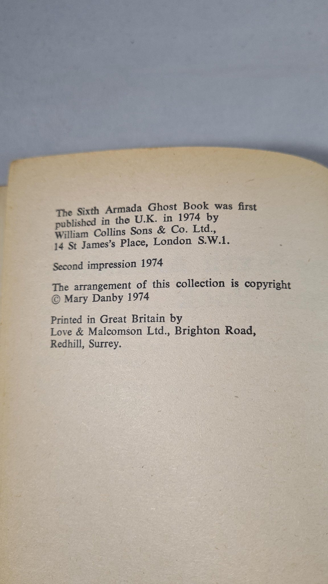 Mary Danby - 6th Armada Ghost Book, 1974, Paperbacks – Richard Dalby's ...