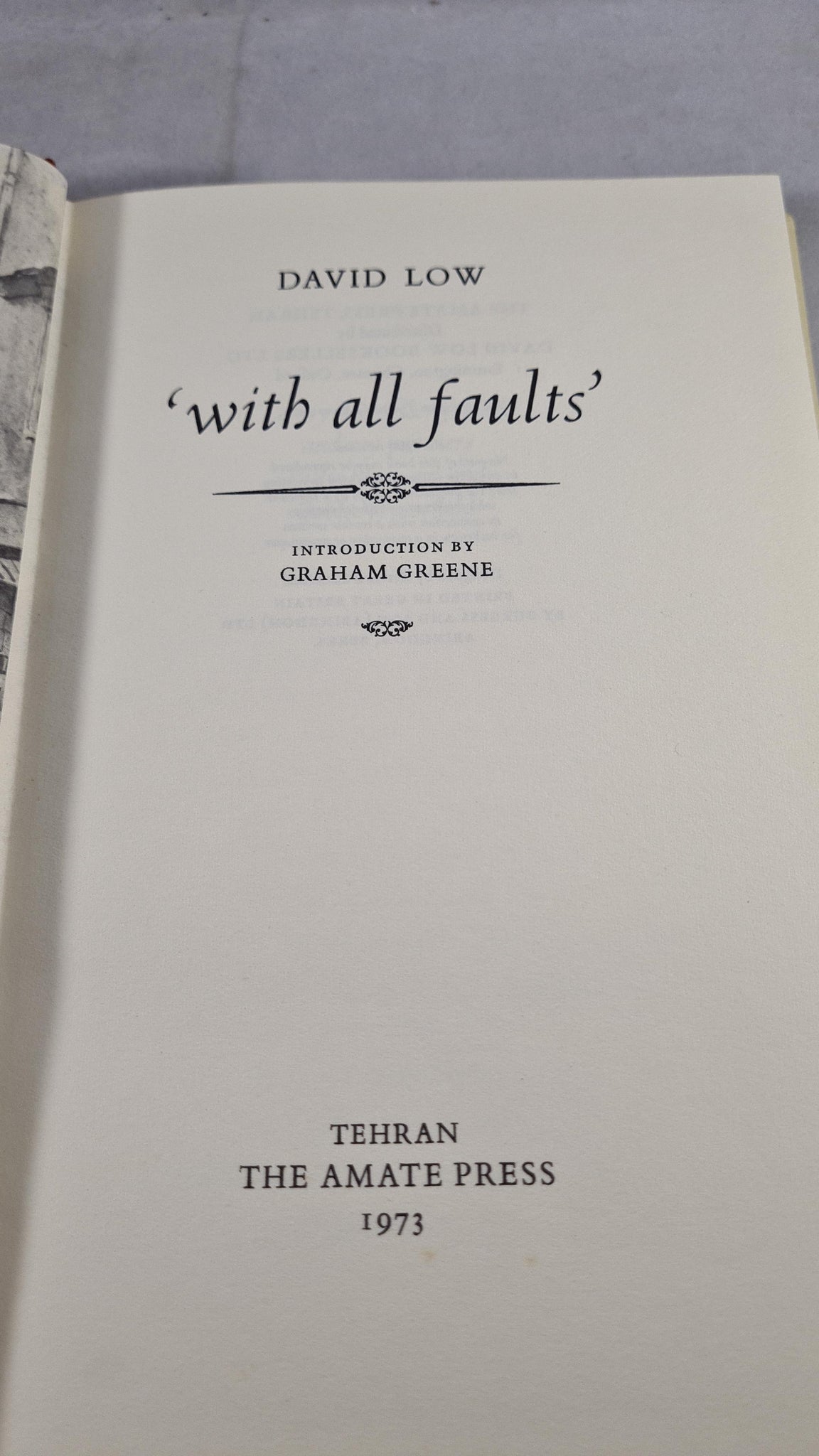 David Low - 'with all faults', Amate Press, 1973 – Richard Dalby's Library