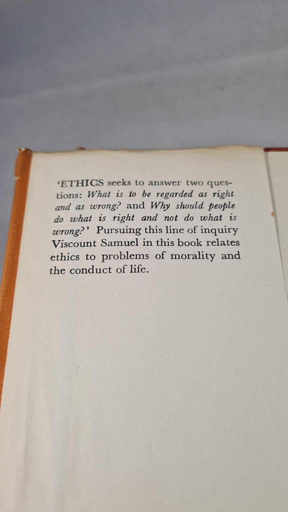 Viscount Samuel - Practical Ethics, Oxford University Press, 1948 ...