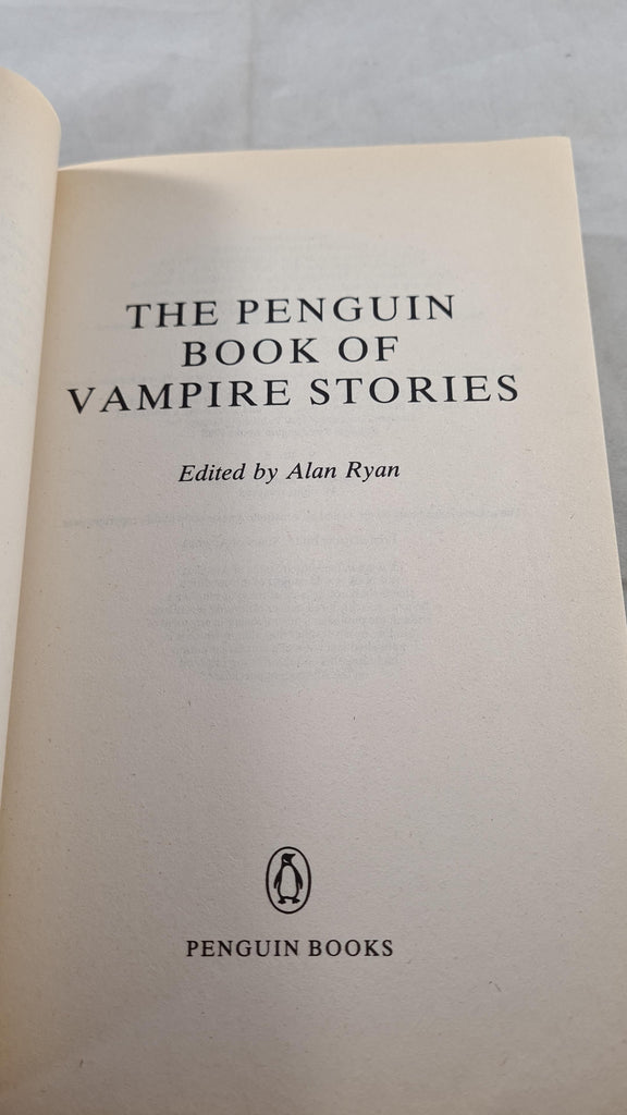 Alan Ryan - The Penguin Book of Vampire Stories, 1988, Paperbacks ...