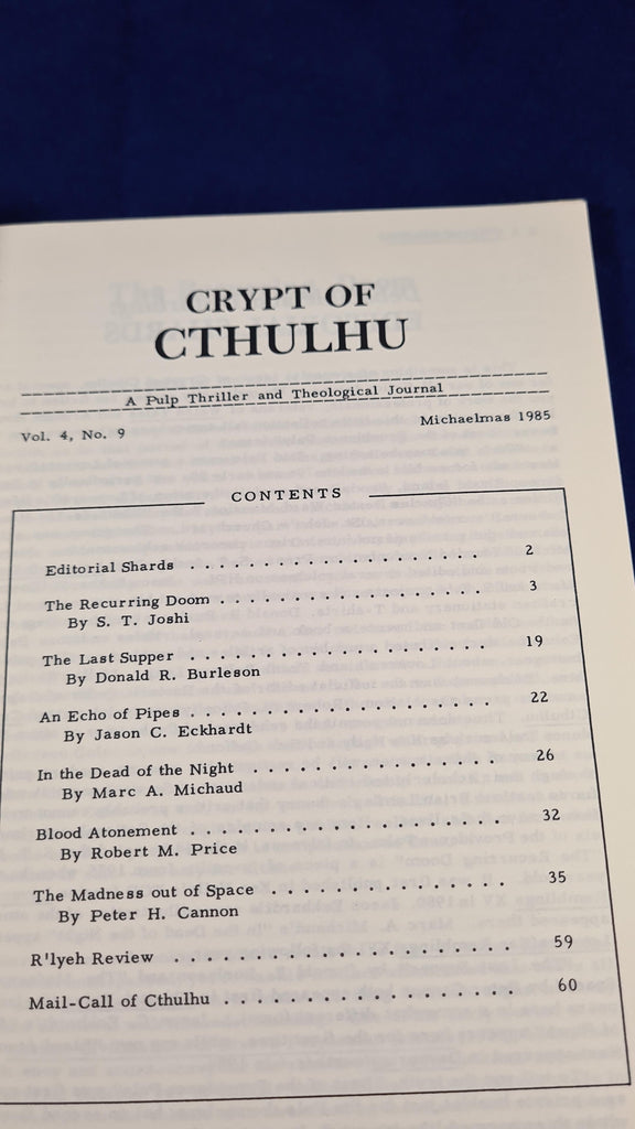 Crypt of Cthulhu - No. 34 Volume 4 Number 9 Michaelmas 1985 – Richard ...