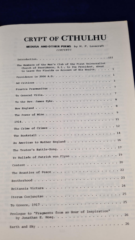 Crypt of Cthulhu Medusa & Other Poems - H P Lovecraft – Richard Dalby's ...