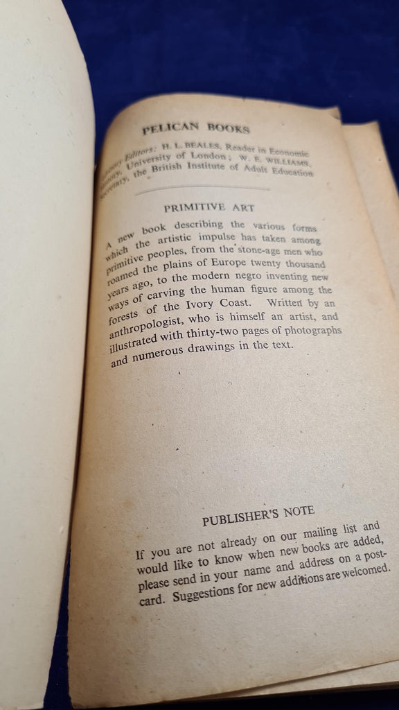 L Adam - Primitive Art, Pelican Books, 1940, Paperbacks – Richard Dalby ...