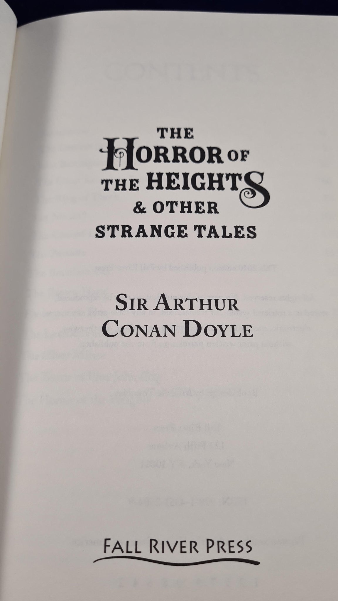 Arthur Conan Doyle - The Horror of The Heights, Fall River Press, 2010 ...
