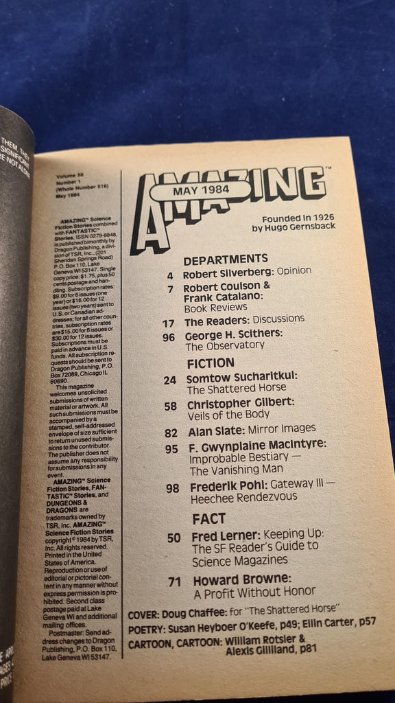 Amazing Science Fiction Stories January & May 1984, Frederick Pohl ...