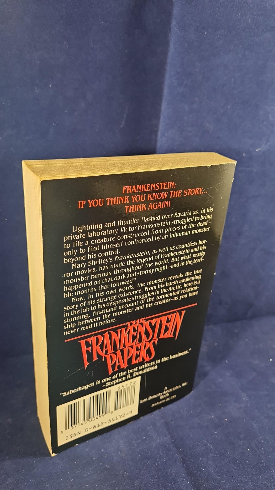 Fred Saberhagen - The Frankenstein Papers, First TOR, 1994, Paperbacks ...