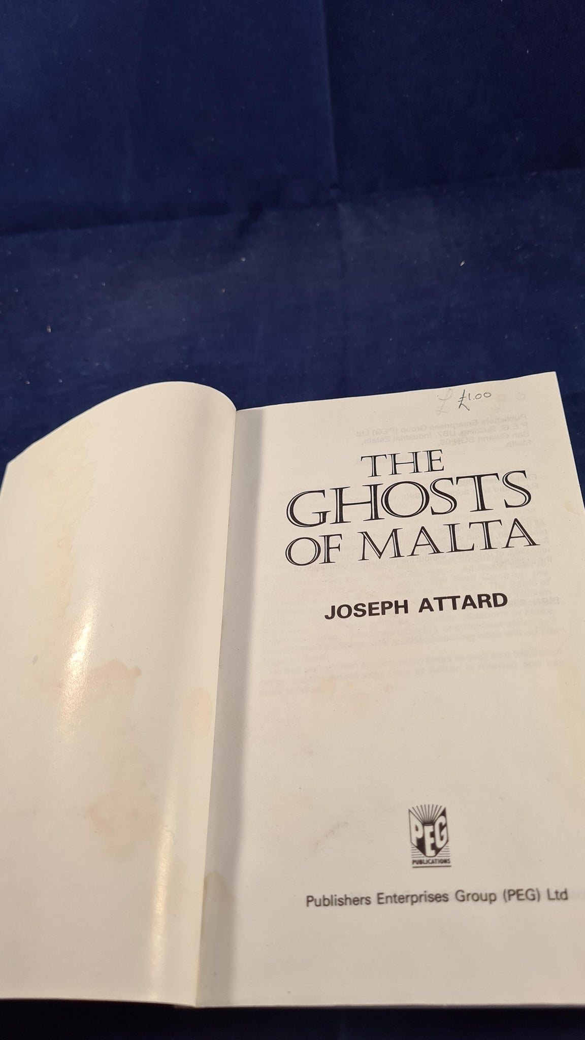 Joseph Attard - The Ghosts of Malta, Publishers Enterprises, 1995, Pap ...
