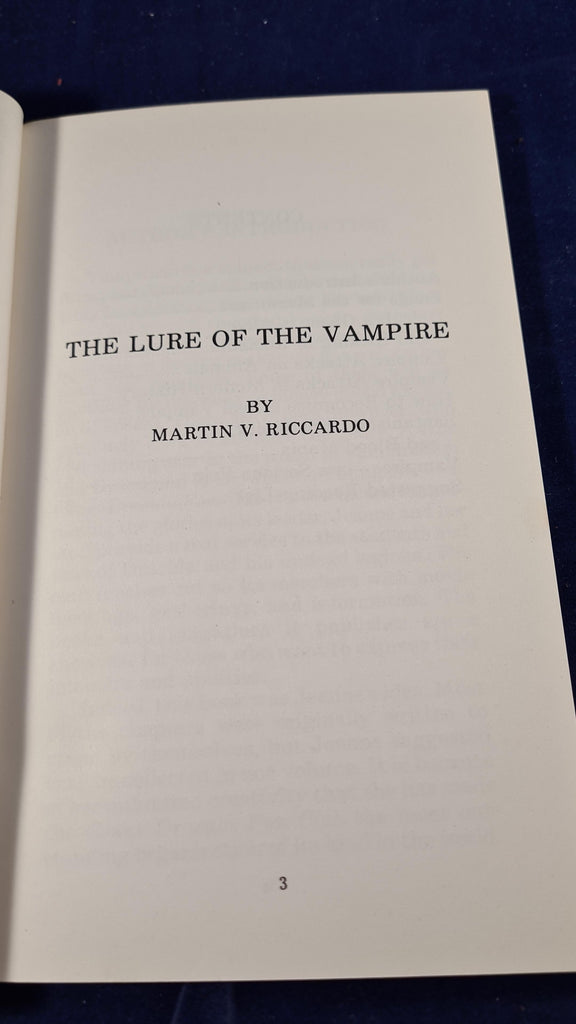 Martin V Riccardo - The Lure of the Vampire, Adams Press, 1983, First ...
