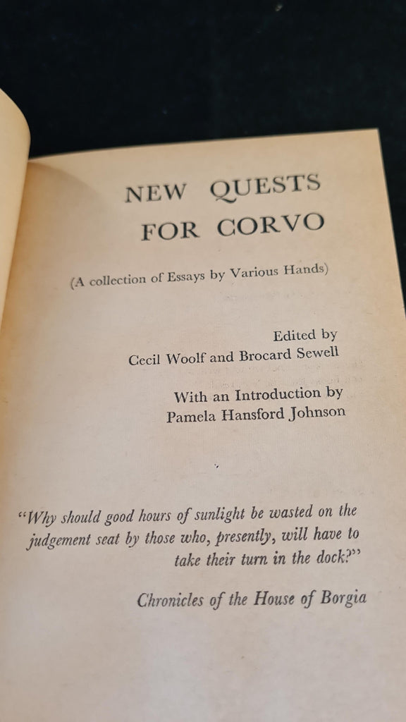Cecil Woolf & Brocard Sewell - New Quests for Corvo, Icon Book, 1965 ...
