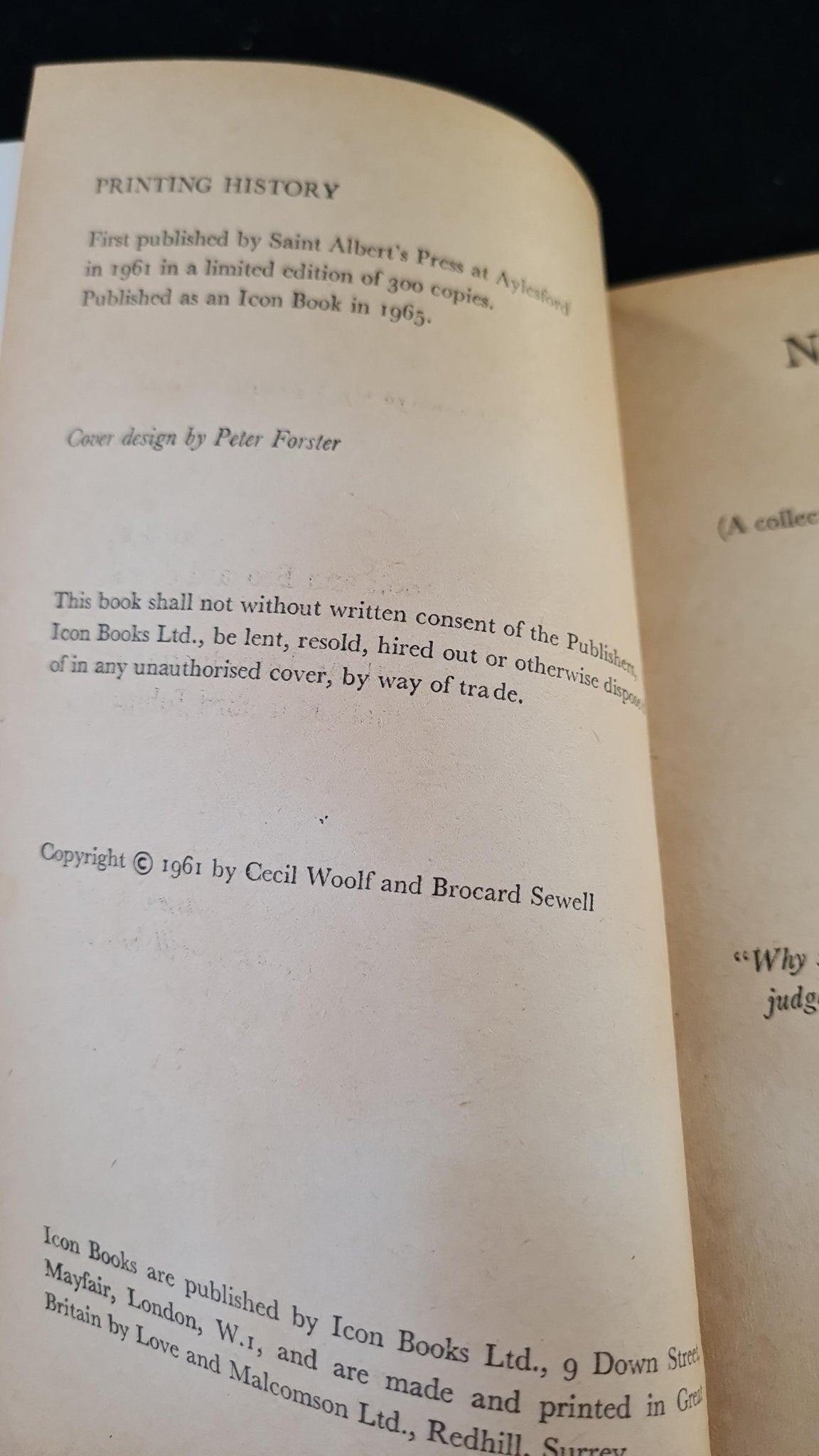 Cecil Woolf & Brocard Sewell - New Quests for Corvo, Icon Book, 1965 ...