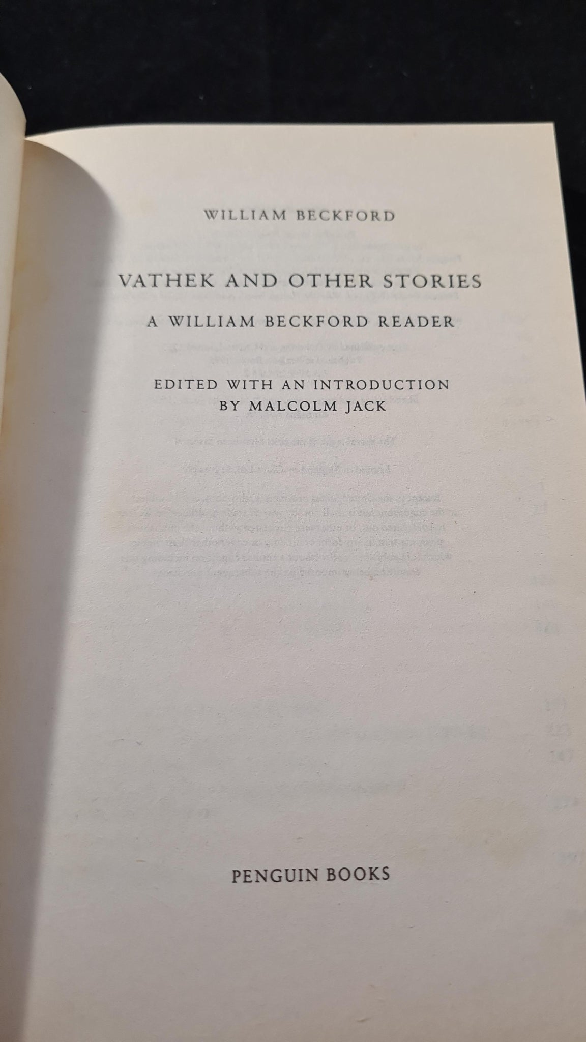 William Beckford - Vathek & other stories, Penguin Classics, 1995, Pap ...