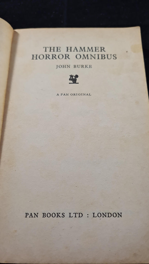 John Burke - The Hammer Horror Omnibus & 2nd Book, Pan Books, 1966 & 6 ...