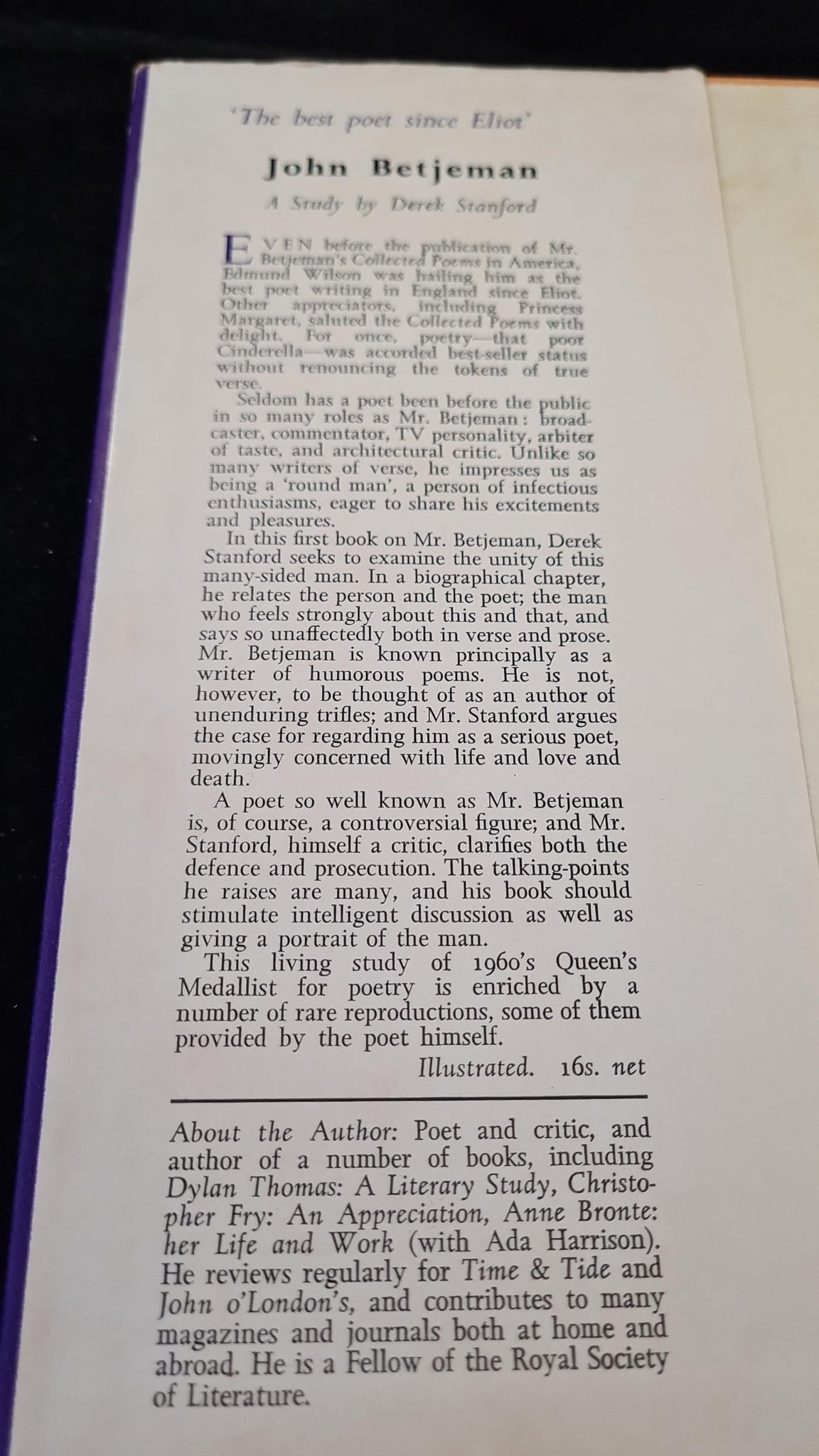 Derek Stanford - John Betjeman, Neville Spearman, 1961 – Richard Dalby ...