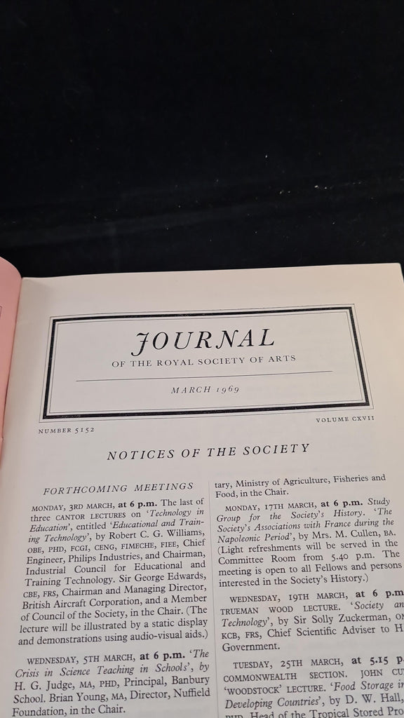Journal of The Royal Society Of Arts March 1969 – Richard Dalby's Library