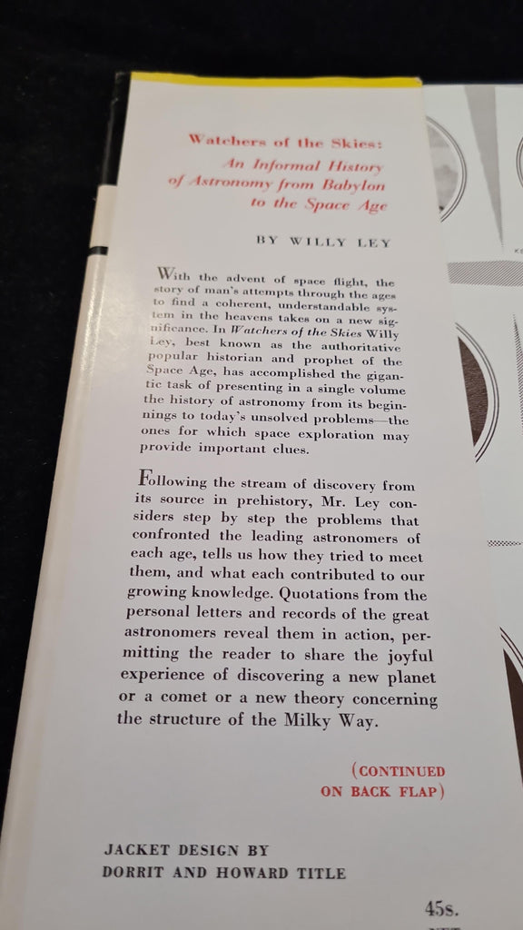 Willy Ley - Watchers of the Skies, Sidgwick & Jackson, 1964, First Edi ...